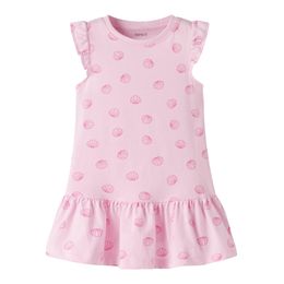 name it M&auml;dchen Minikleid "NMFVIDA CAPSL DRESS", rosa, Gr. 122, bedruckt, Jersey, Obermaterial: 100% Baumwolle, Kleider, mit Volants und im