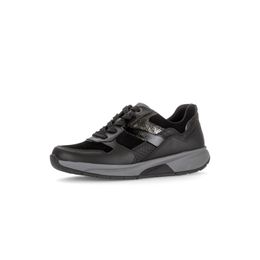 ROLLINGSOFT Damen Keilsneaker, Gr. 37, schwarz, Kalbsleder, Lederimitat, Ziegenveloursleder, Schuhe, Freizeitschuh, Halbschuh, Schn&uuml;rer mit