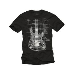 Makaya Shirt 'Guitar BluePrint' Herren Gr&ouml;&szlig;e 4XL schwarz