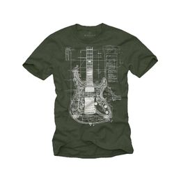 Makaya Shirt 'Guitar BluePrint' Herren Gr&ouml;&szlig;e L gr&uuml;n