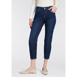 MAC Damen Ankle-Jeans "Slim 7/8"dunkelblau, Gr. 42, Denim/Jeans, Obermaterial: 98% Baumwolle, 2% Elasthan, Jeans, Kontrastfarbene N&auml;hte