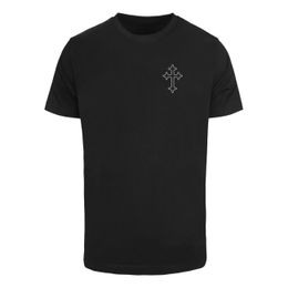 MisterTee Herren T-Shirt "MisterTee Memento Mori Oneline Cross Tee"schwarz, Gr. XS, bedruckt, 100% Baumwolle, Shirts