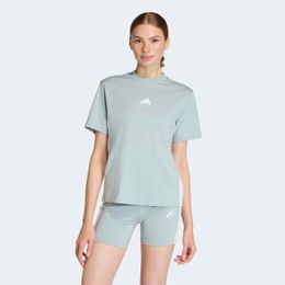 Damen T-Shirt "ESSENTIALS 3-STREIFEN COTTON"wonder sage, wei&szlig;, Gr. XS, adidas Sportswear, Obermaterial: 100% Baumwolle, Shirts, sportlicher Stil, mit