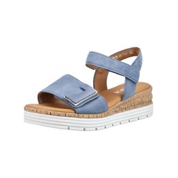Gabor COMFORT Damen Keilsandalette "Gabor Comfort Sandalen Leder", Gr. 42, blau, Leder, Schuhe