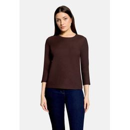 Betty Barclay Damen 3/4-Arm-Shirt "Damen mit Rundhalsausschnitt", braun, Gr. 36, Obermaterial: 98% Polyester, 2% Elasthan, Shirts