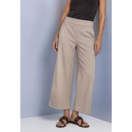 Street One Damen Culotte, beige, Gr. 36, Jacquardmuster, Jersey, Obermaterial: 82% Polyester, 11% Viskose, 7% Elasthan, Hosen, Stoffhose aus Jersey