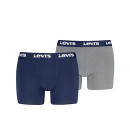Levi's LEVI'S Herren Boxershorts "LEVIS MEN REPEAT LOGO BOXER BRIEF 2P", Gr. Mblau, grau melange, Obermaterial: 95% Baumwolle, 5% Elasthan, Unterhosen, ohne