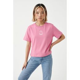 V&eacute;ro Moda VERO MODA Damen Kurzarmshirt "VMSARA METTE SS TOP BOX JRS GA NOOS", pink, Gr. L, bedruckt, Jersey, Obermaterial: 100% Baumwolle, Shirts, Baumwolle,