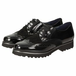 Sioux Damen Schn&uuml;rschuh "Meredith-703-XL", Gr. 35, schwarz, Obermaterial: 50% Kalbslackleder CAPA. 50% Lammveloursleder LAVL. 100% Gummi rubber.,