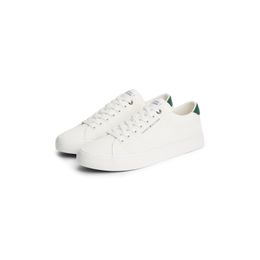 Tommy Hilfiger Herren Sneaker "TH HI VULC CORE LOW SUMMER MESH", Gr. 41ecru, gr&uuml;n, Textil, Schuhe, Freizeitschuh, Halbschuh, Schn&uuml;rschuh mit