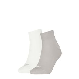 Puma Damen Kurzsocken "Puma WOMEN SHINE CAT QUARTER", Gr. 39, grau, Obermaterial: 64% Baumwolle, 21% Polyester, 12% Polyamid, 3% Elasthan, Socken