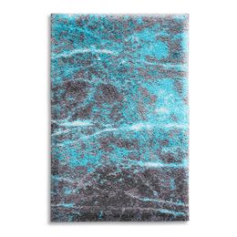 Grund Badematte, grau-ozean, Gr&ouml;&szlig;e 50x50 cm - WC-Vorlage mit Ausschnitt