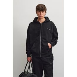 Pegador Herren Kapuzensweatjacke "Logo Oversized Sweat Jacket", schwarz, Gr. XL, unifarben, Sweatware, Obermaterial: 80% Baumwolle, 20% Polyester,