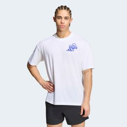 Herren T-Shirt "M FUN TRAIN G T", wei&szlig;, Gr. L, adidas Performance, Obermaterial: 65% Polyester, 35% Baumwolle, Shirts, mit auff&auml;lliger Grafik,