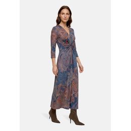 Betty Barclay Damen Midikleid "Damen mit Raffung"blau, rot, Gr. 38, Obermaterial: 94% Polyester, 6% Elasthan, Kleider