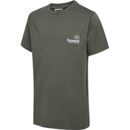 Hummel M&auml;dchen T-Shirt "HMLJR REG GRAPHIC T-SHIRT S/S", gr&uuml;n, Gr. 146, Obermaterial: 100% Baumwolle, Shirts, normale Passform, f&uuml;r Kinder und