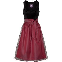Spieth & Wensky Spieth & Wensky Dirndl 'Gloria' Damen Gr&ouml;&szlig;e 38 grau / dunkelgrau / karminrot / schwarz