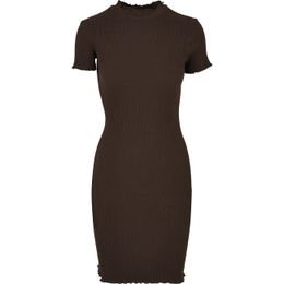 Urban Classics Damen A-Linien-Kleid "Urban Classics Damen Ladies Rib Tee Dress", braun, Gr. 4XL, unifarben, 97% Baumwolle, 3% Elasthan, Kleider