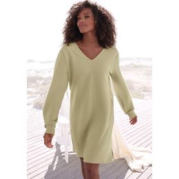s.Oliver Damen Sweatkleid, Gr. 32, gr&uuml;n, Rippware, Obermaterial: 100% Baumwolle, unifarben, Basic, Kleider, Langarmkleid aus Ripp-Qualit&auml;t mit