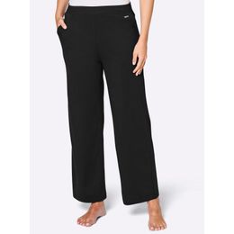 feel good Damen Dehnbund-Hose mit weitem Bein, schwarz, Gr&ouml;&szlig;e 24/25