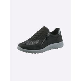 airsoft modern+ Damen Sneaker f&uuml;r sehr kr&auml;ftige, empfindliche F&uuml;&szlig;e, schwarz, Gr&ouml;&szlig;e 38