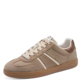 Tamaris Damen Plateausneaker, Gr. 41, grau, Lederimitat, Textil, Veloursleder, kontrastfarbene Details, Schuhe, Freizeitschuh, Halbschuh, Schn&uuml;rschuh