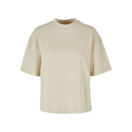 Urban Classics Damen Kurzarmshirt "Urban Classics Damen Ladies Organic Heavy Slit Tee", beige, Gr. 4XL, unifarben, 100% Baumwolle, Shirts