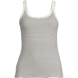 LANDS' END Ripp-Tanktop f&uuml;r Damen, Damen, size: regular, Elfenbein, Elasthan/Baumwoll-Mischung, by Lands' End