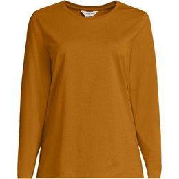 LANDS' END Lang&auml;rmeliges Supima-Shirt mit Rundausschnitt f&uuml;r Damen in Plus-Gr&ouml;&szlig;e, Damen, size: plus, Gelb, by Lands' End