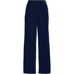 LANDS' END Samthose mit weitem Bein f&uuml;r Damen, Damen, size: regular, Blau, Polyester, by Lands' End