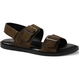 LANDS' END Leder-Sandalen mit Schnallen und Fersenriemen f&uuml;r Herren, Herren, size: regular, Beige, Leder, by Lands' End