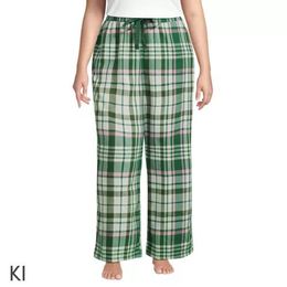 LANDS' END Pyjamahose aus reinem Baumwoll-Flanell f&uuml;r Damen in Plus-Gr&ouml;&szlig;e, Damen, size: plus, Gr&uuml;n, Baumwolle, by Lands' End