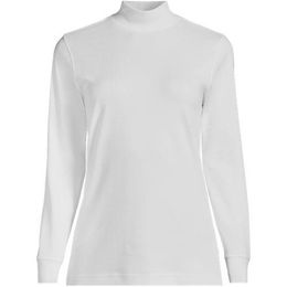 LANDS' END Baumwoll-Stehkragenshirt, Damen, size: regular, Wei&szlig;, Baumwolle, by Lands' End