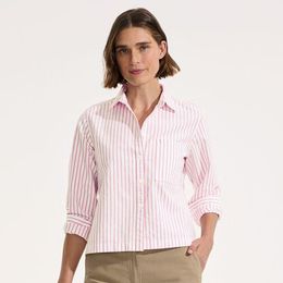 LANDS' END Verk&uuml;rzte Oxfordbluse f&uuml;r Damen, Damen, size: regular, Rot, Baumwolle, by Lands' End