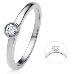 ONE ELEMENT Damen Diamantring "0.2 ct Diamant Brillant Ring aus 585 Wei&szlig;gold", 50, 0,2, Diamanten Gold Wei&szlig;gold 585, silber, Diamanten, Gold,