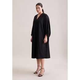 Seidensticker Damen Sommerkleid "Schwarze Rose", schwarz, Gr. 48, unifarben, 100% Polyester, Kleider, 1/1 V-Neck Uni