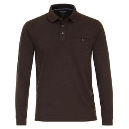 Casamoda Herren Langarm-Poloshirt "Casamoda Polo-Shirt Langarm uni", braun, Gr. L, 62% Baumwolle, 38% Polyester, Shirts