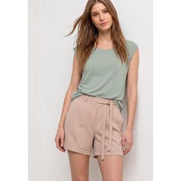 Street One Damen Shirttop, gr&uuml;n, Gr. 40, unifarben, Stoff, 95% Viskose, 5% Elasthan, Tops, aus stretchigem Viskosematerial