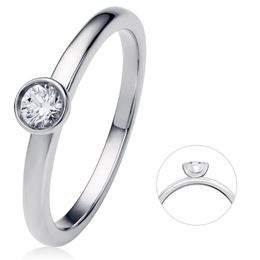 ONE ELEMENT Damen Diamantring "0.2 ct Diamant Brillant Zarge Ring aus 585 Wei&szlig;gold", 58, 0,2, Diamanten Gold Wei&szlig;gold 585, silber, Diamanten, Gold,