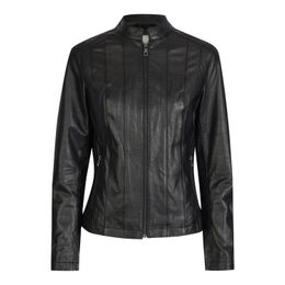 Bugatti Damen Lederjacke "BULady-106", schwarz, Gr. 46, uni, Obermaterial: 100% Lammleder LEL. Futter: 100% Polyester PES. 100% Polyester PES.,