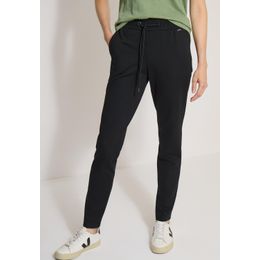 Cecil Damen Stoffhoseschwarz, Gr. XXL, unifarben, Stoff, 61% Viskose, 32% Polyamid, 7% Elasthan, Hosen, Middle Waist