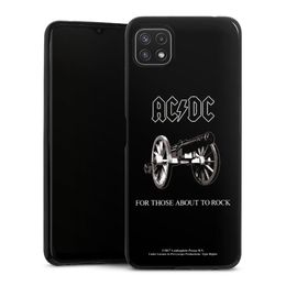 DeinDesign Galaxy A22 5G Handy Slim Case extra d&uuml;nn Silikon Handyh&uuml;lle schwarz H&uuml;lle Music Acdc Merchandise Silikon Slim Case