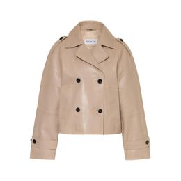 RICANO Damen Lederjacke "Trenchcoat Jacke Yvette", beige, Gr. XL, Obermaterial: 100% Lammnappaleder LANA. Futter: 100% Polyester PES., Jacken,