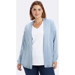 sheego Damen Strickjackehellblau, Gr. 52, unifarben, 50% Baumwolle, 50% Polyacryl, Strickjacken