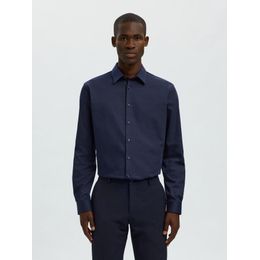 Selected Herren Langarmhemd "SLHSLIMPERFORMANCE SHIRT LS D", schwarz, Gr. M, unifarben, Web, Obermaterial: 60% Baumwolle, 35% Polyester, 5% Elasthan,