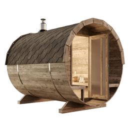 Tchibo - Syngarden Fass-Sauna Komplett-Set &raquo;Linda&laquo; - braun