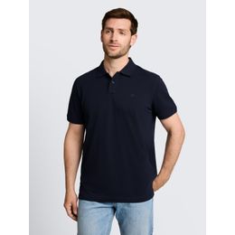 Tom Tailor Herren Poloshirt, blau, Gr. S, unifarben, Single Jersey, Obermaterial: 60% Baumwolle, 40% Polyester, Shirts, Poloshirt mit Logostickerei