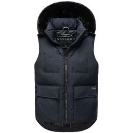 Navahoo Damen Steppweste "Zimth&auml;schen XIV", blau, Gr. L, Obermaterial: 100% Polyester. Futter: 100% Polyester. Wattierung: 100% Polyester. Kunstpelz: