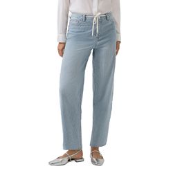 s.Oliver Damen 5-Pocket-Jeans "Barrel Leg", blau, Gr. 38, gestreift, Denim/Jeans, Obermaterial: 98% Baumwolle, 2% Elasthan, Jeans, mit feinem