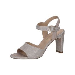 Peter Kaiser Damen High-Heel-Sandalette "Peter Kaiser Sandalen Textil", Gr. 39, silber, Textil, Schuhe